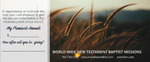 Faith Promise — World Wide New Testament Baptist MissionsWorld Wide New ...