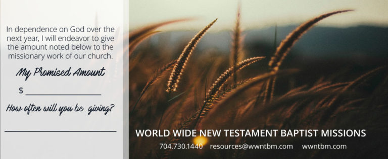 Faith Promise — World Wide New Testament Baptist MissionsWorld Wide New ...